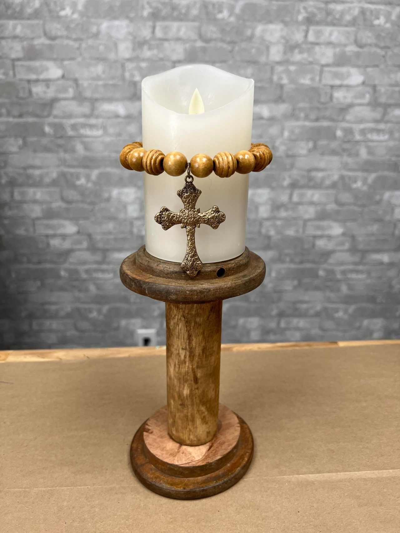 DIY Beaded Candle Ring - The Shabby Tree