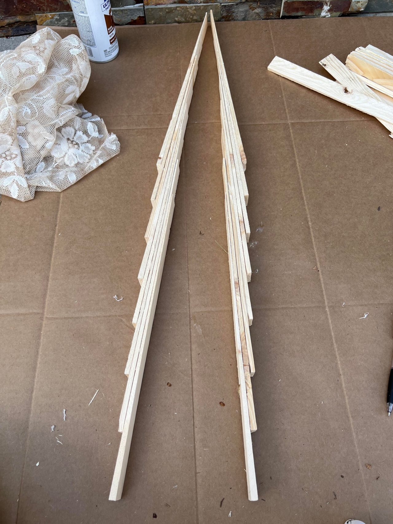 Wooden Shim And Lace Tree - The Shabby Tree