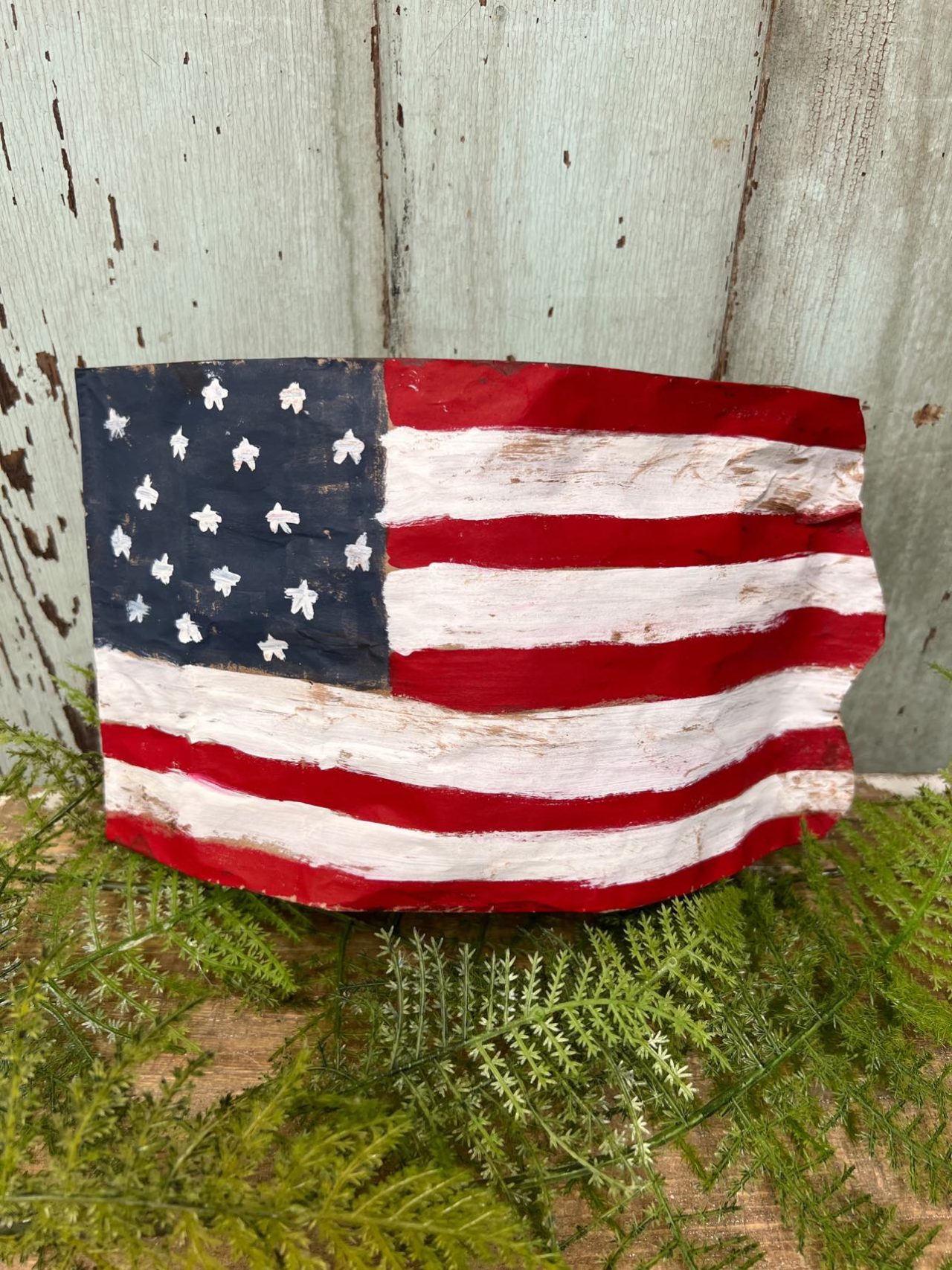 DIY Flag Using A Paper Bag - The Shabby Tree