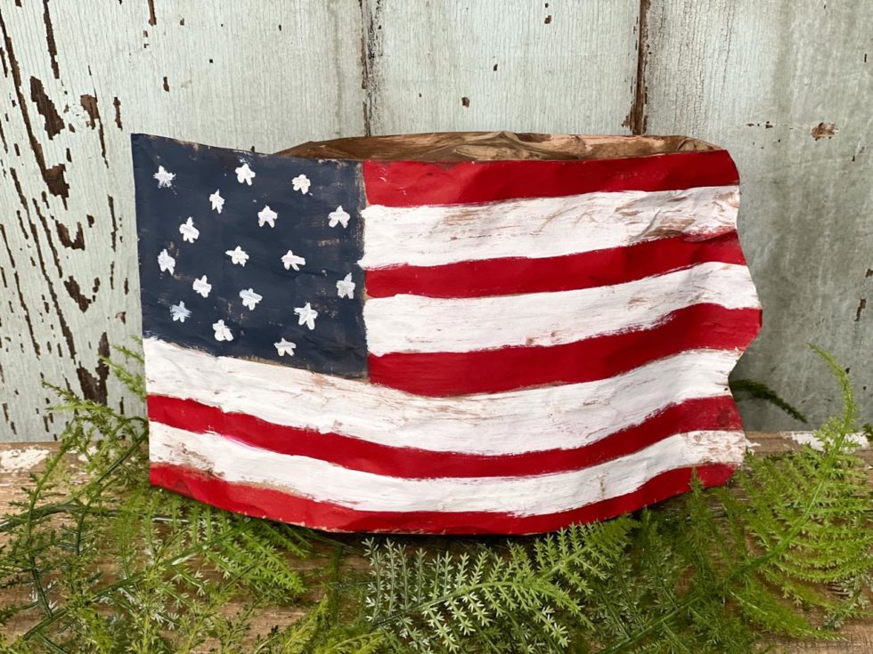 DIY Flag Using A Paper Bag - The Shabby Tree