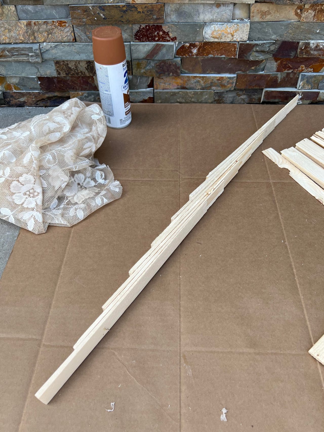 Wooden Shim And Lace Tree - The Shabby Tree