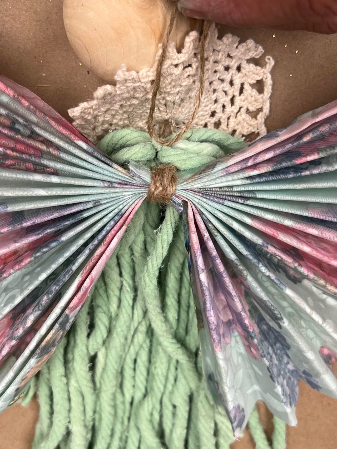 DIY Angel Using Dollar Tree Foldable Fans - The Shabby Tree