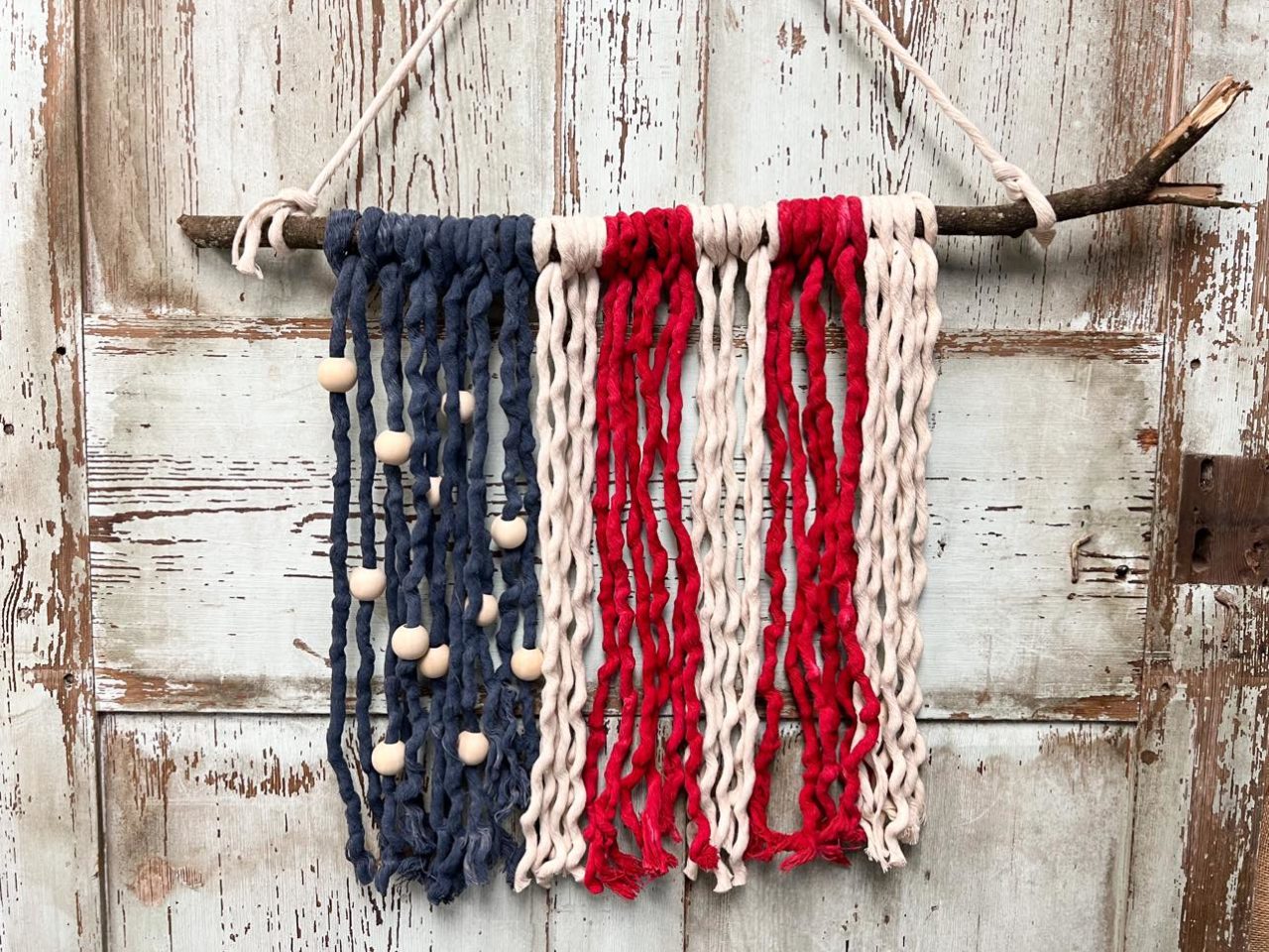 DIY Flag Using Nautical Rope - The Shabby Tree