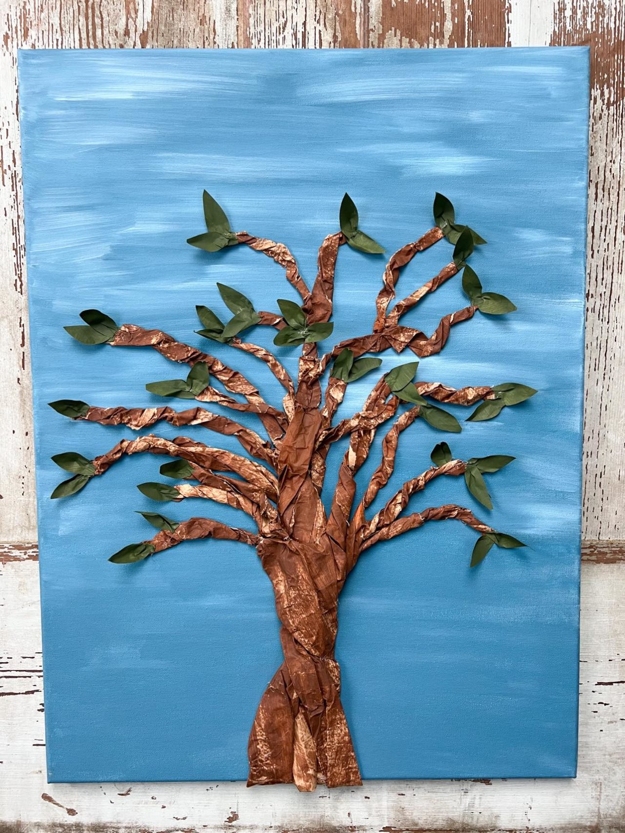 DIY Paper Tree On Cavas - The Shabby Tree