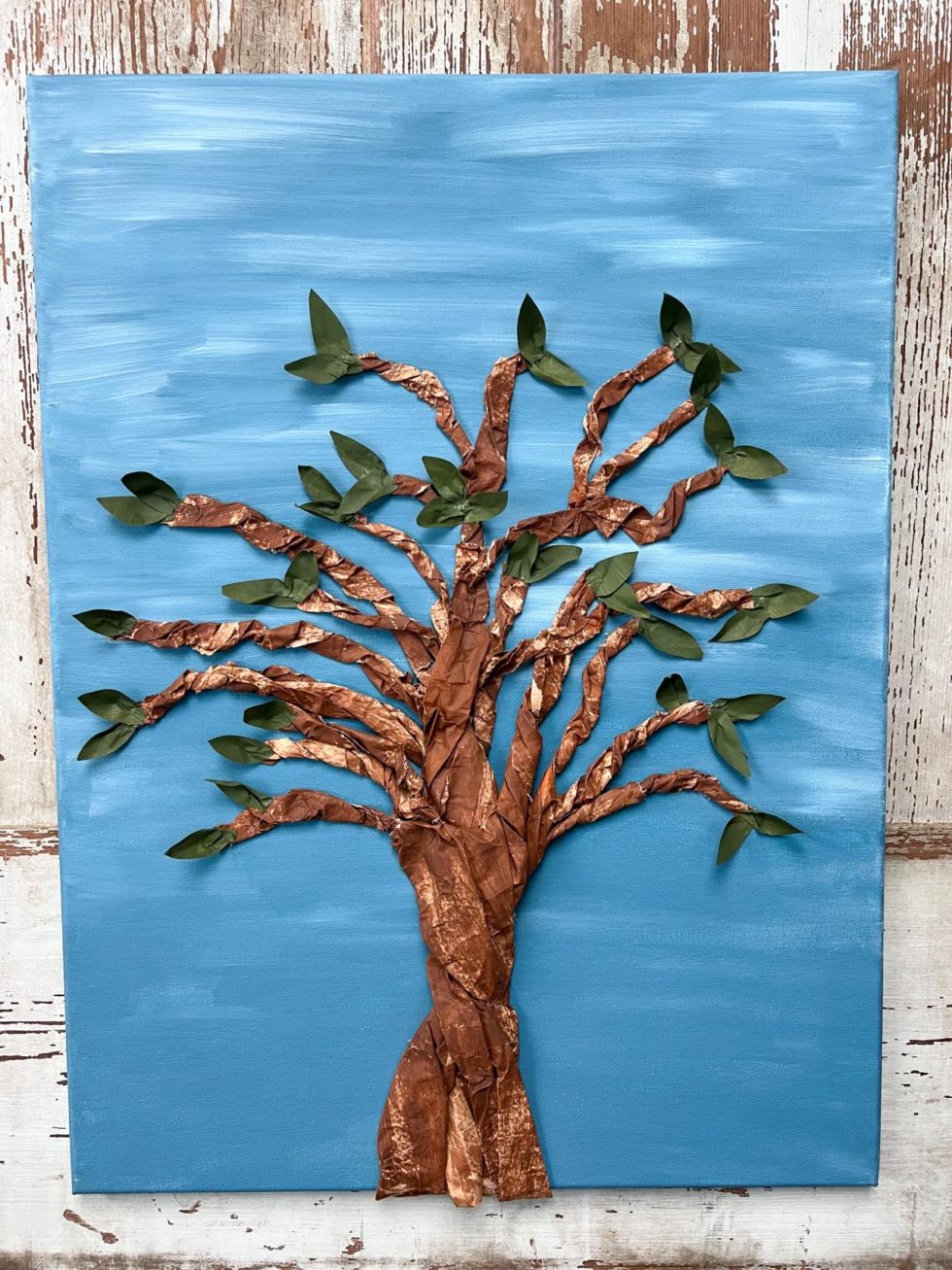 DIY Paper Tree On Cavas - The Shabby Tree