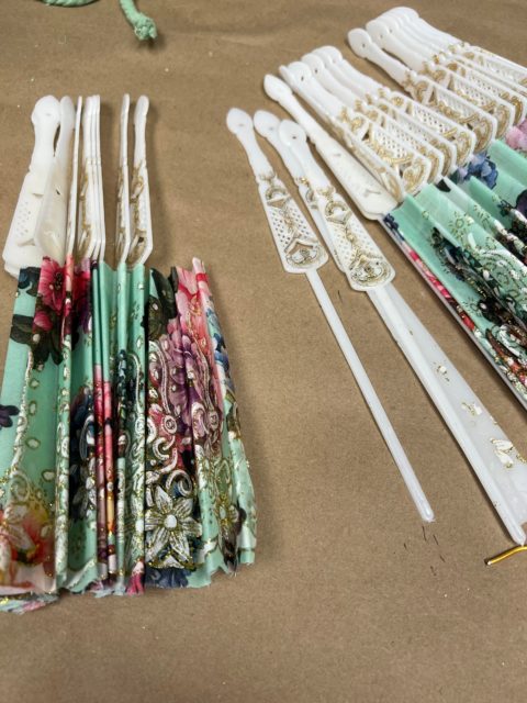 DIY Angel Using Dollar Tree Foldable Fans - The Shabby Tree