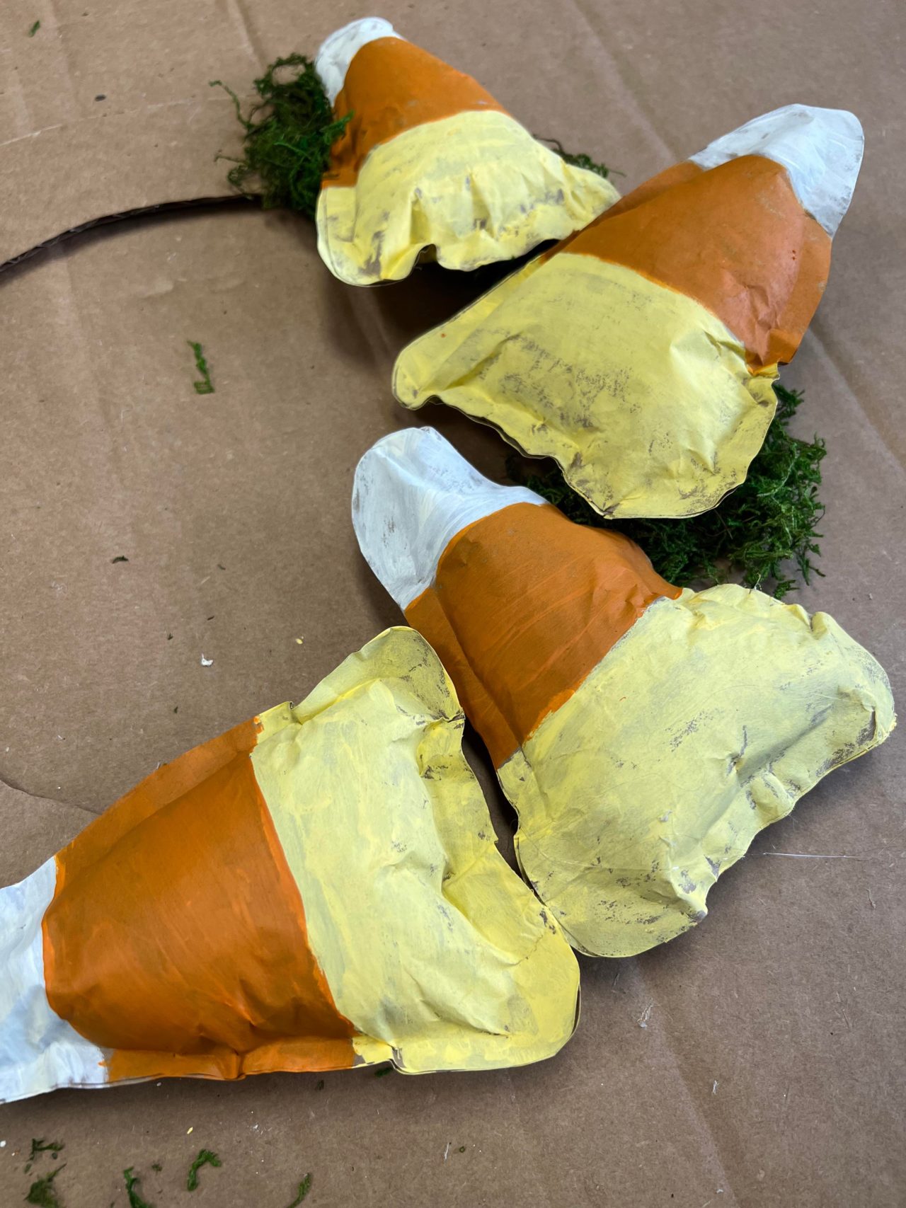 DIY Candy Corn Using Brown Paper - The Shabby Tree