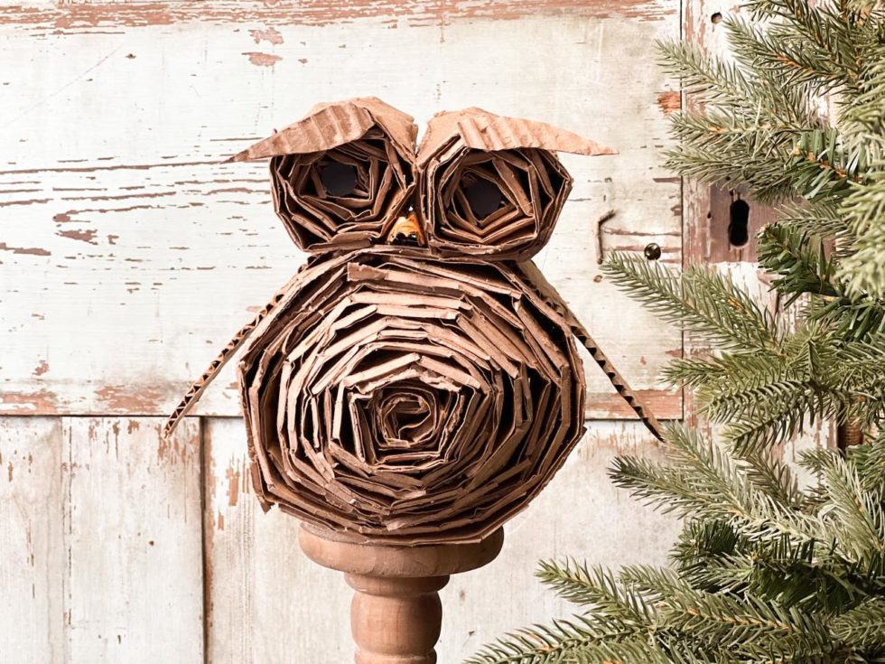 DIY Cardboard Owl - The Shabby Tree