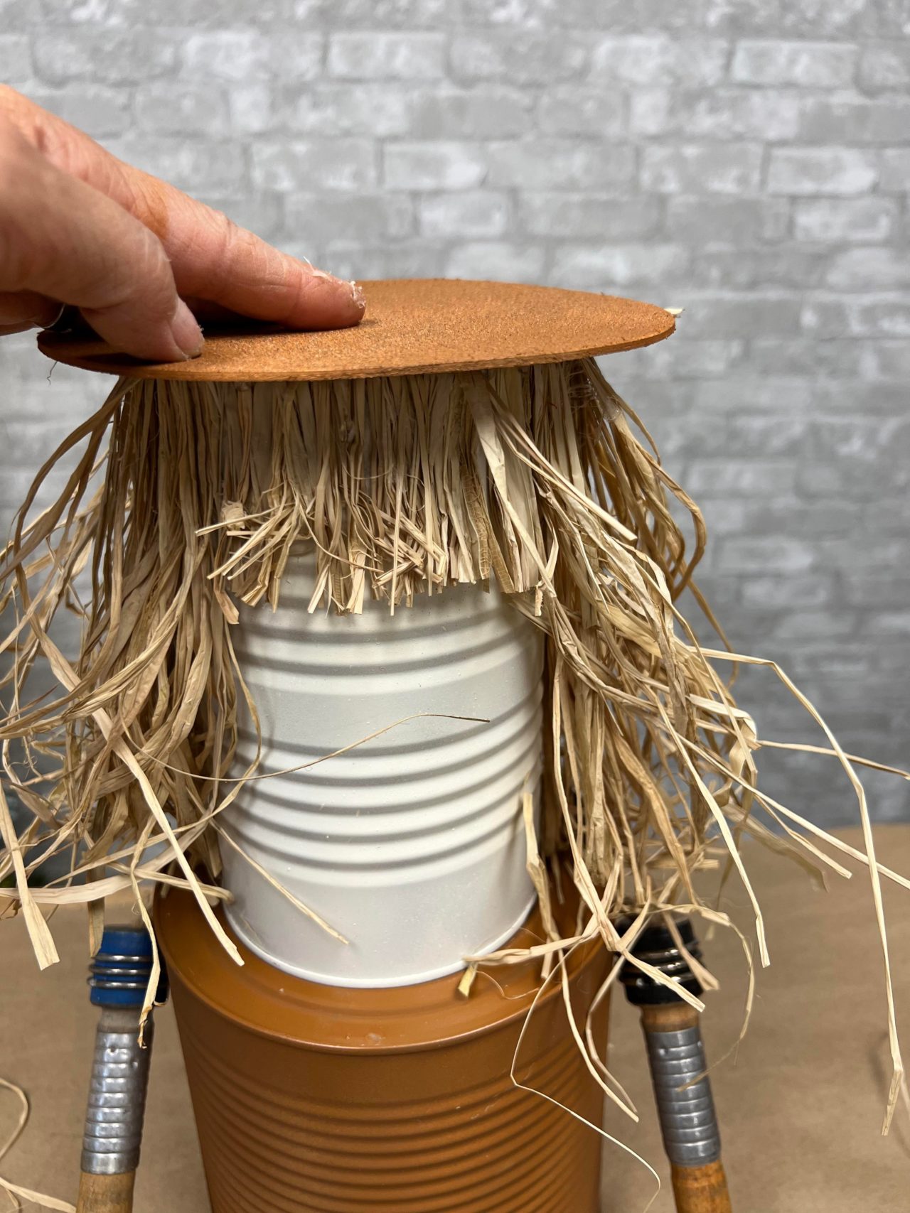 DIY Scarecrow Using Recycled Cans - The Shabby Tree