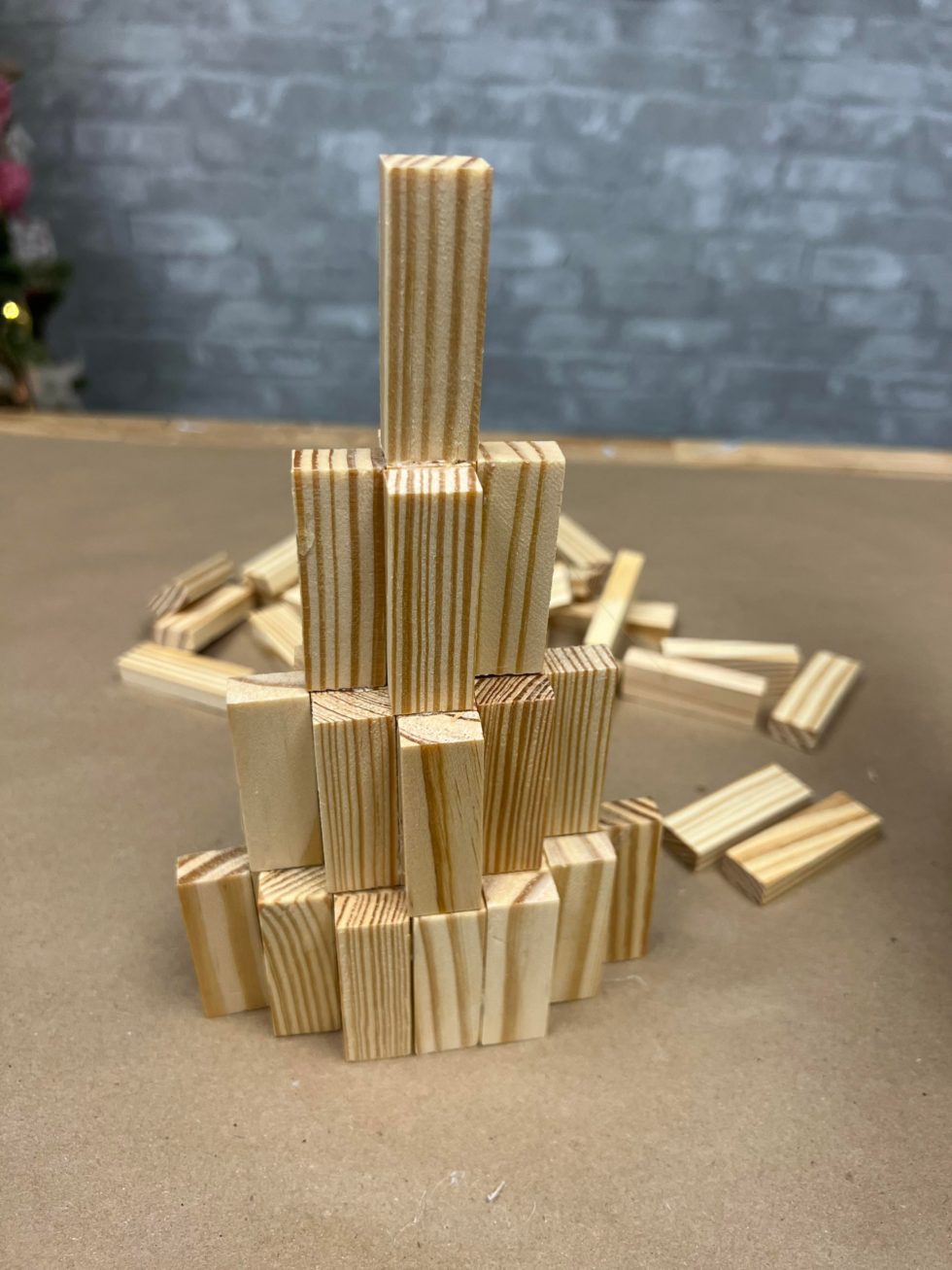 DIY Tree Using Tumbling Tower Game - The Shabby Tree