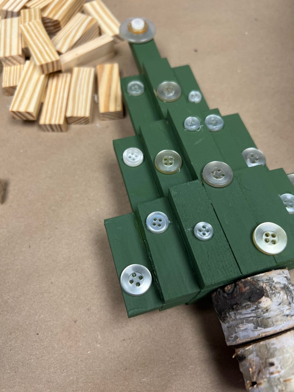 DIY Tree Using Tumbling Tower Game - The Shabby Tree