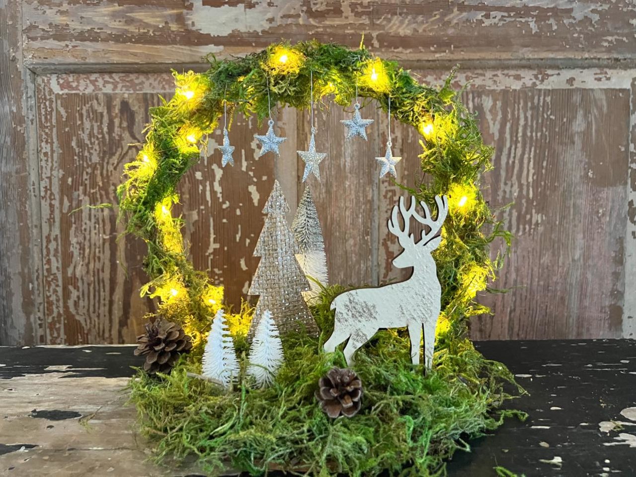 Embroidery Hoop Craft With Light Up Scenery - The Shabby Tree