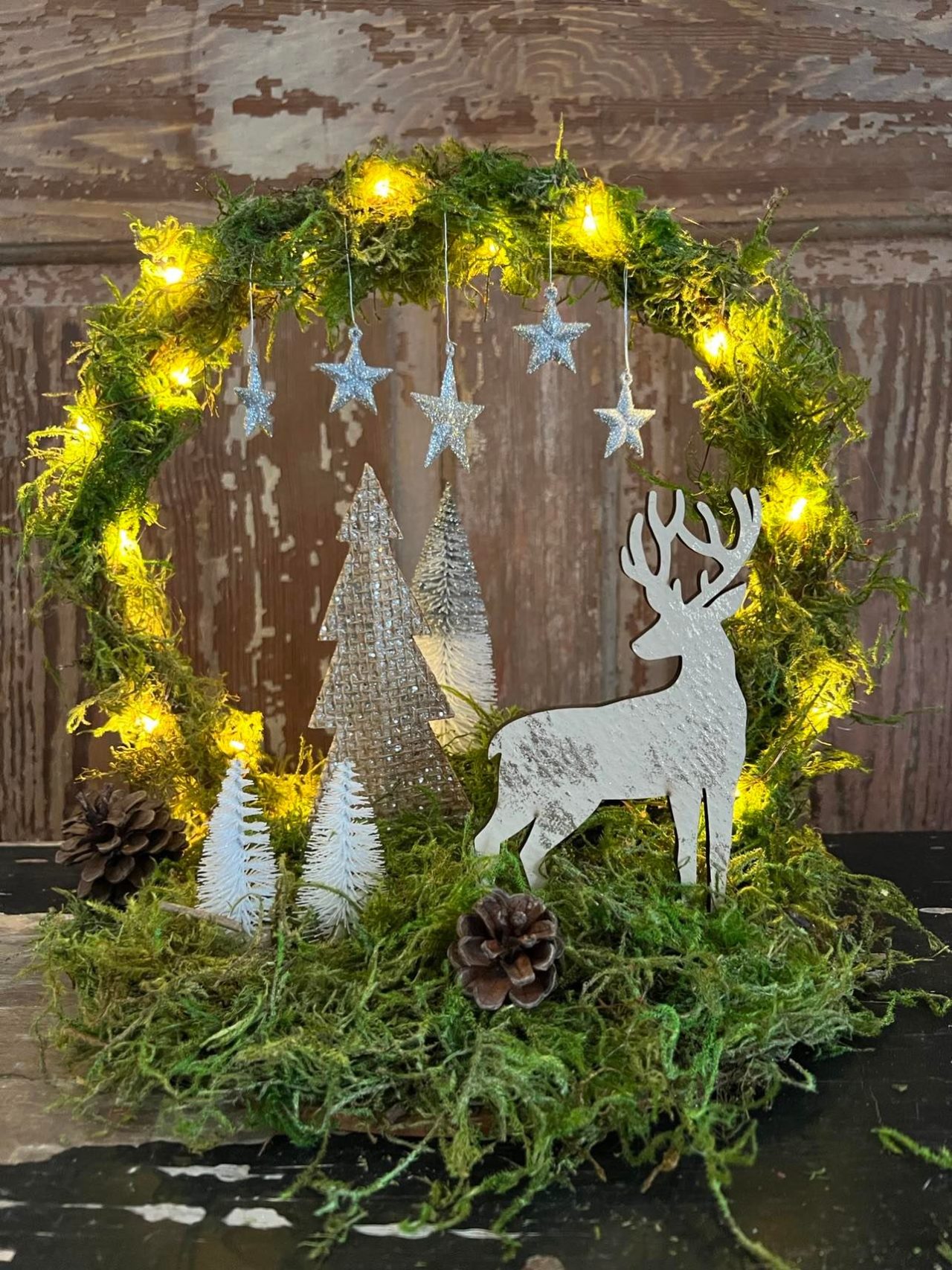 Embroidery Hoop Craft With Light Up Scenery - The Shabby Tree
