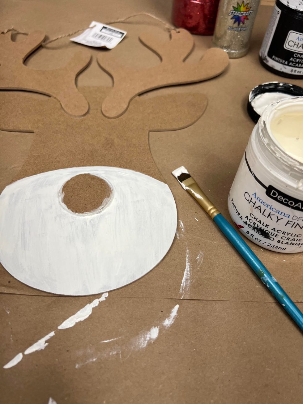 DIY Rudolf Decoration Using A Dollar Tree Item - The Shabby Tree