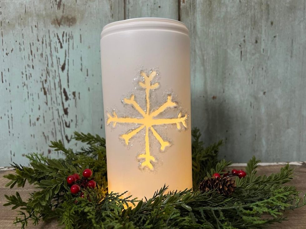 DIY Snowflake Lantern - The Shabby Tree