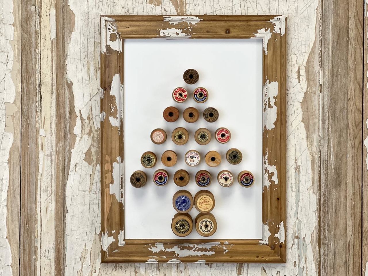 Tree Made From Repurposed Wooden Thread Spools - The Shabby Tree