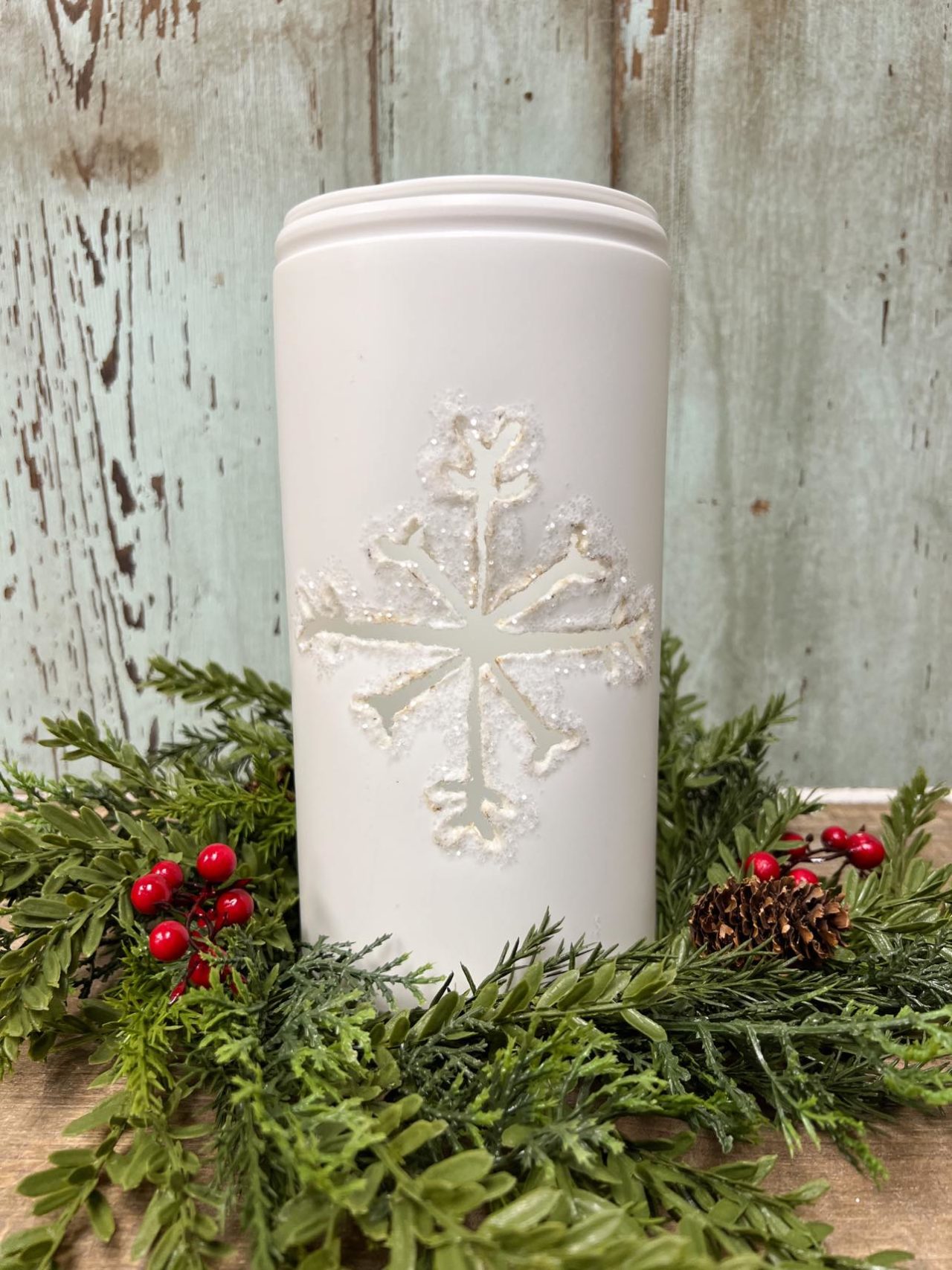 DIY Snowflake Lantern - The Shabby Tree