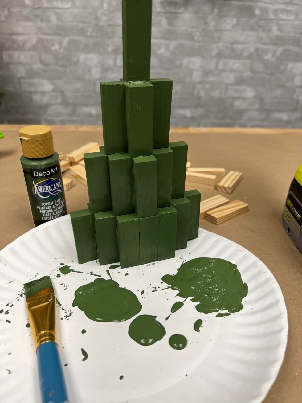 DIY Tree Using Tumbling Tower Game - The Shabby Tree