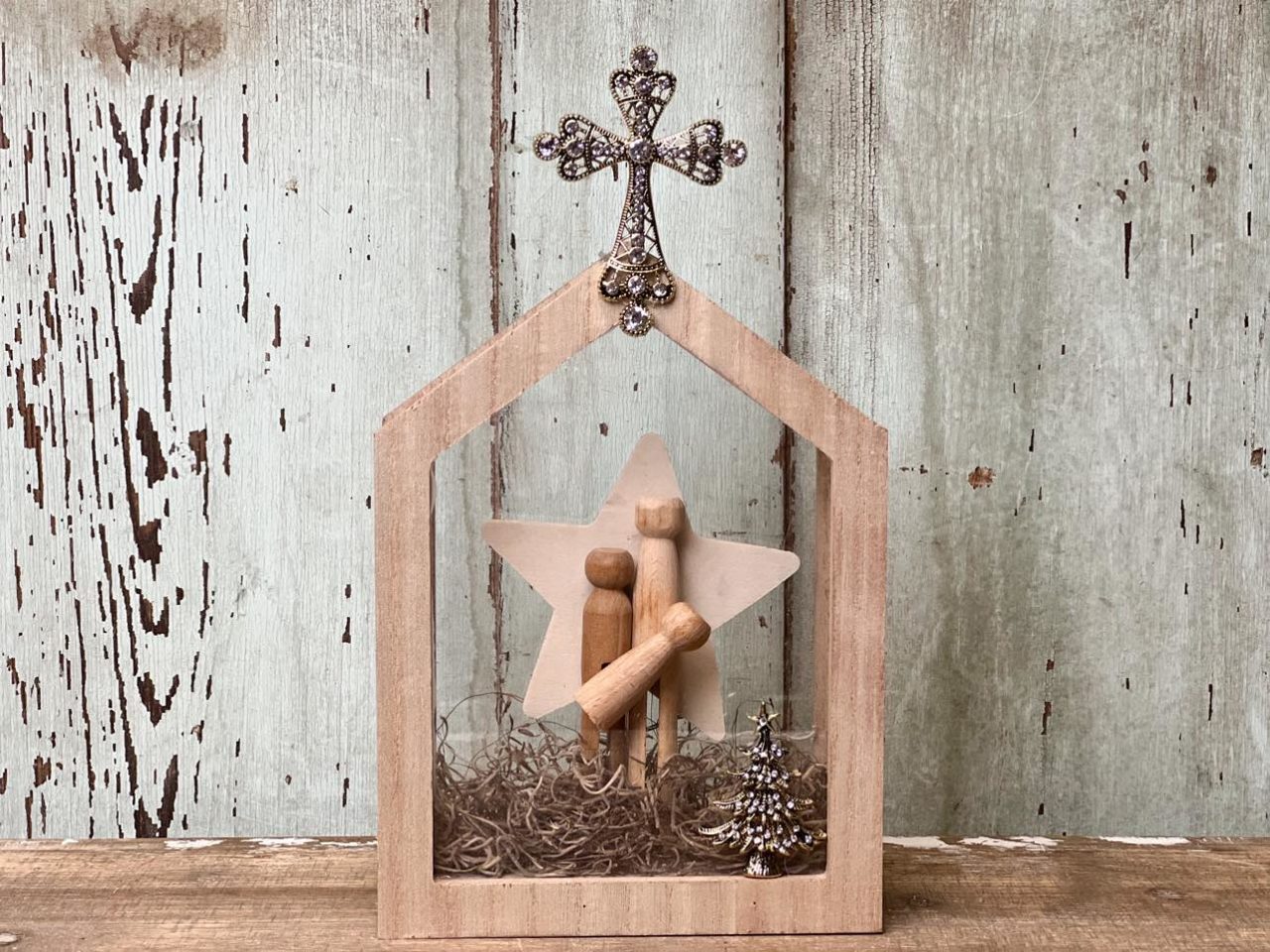 DIY Nativity Using A Display Box From Target - The Shabby Tree