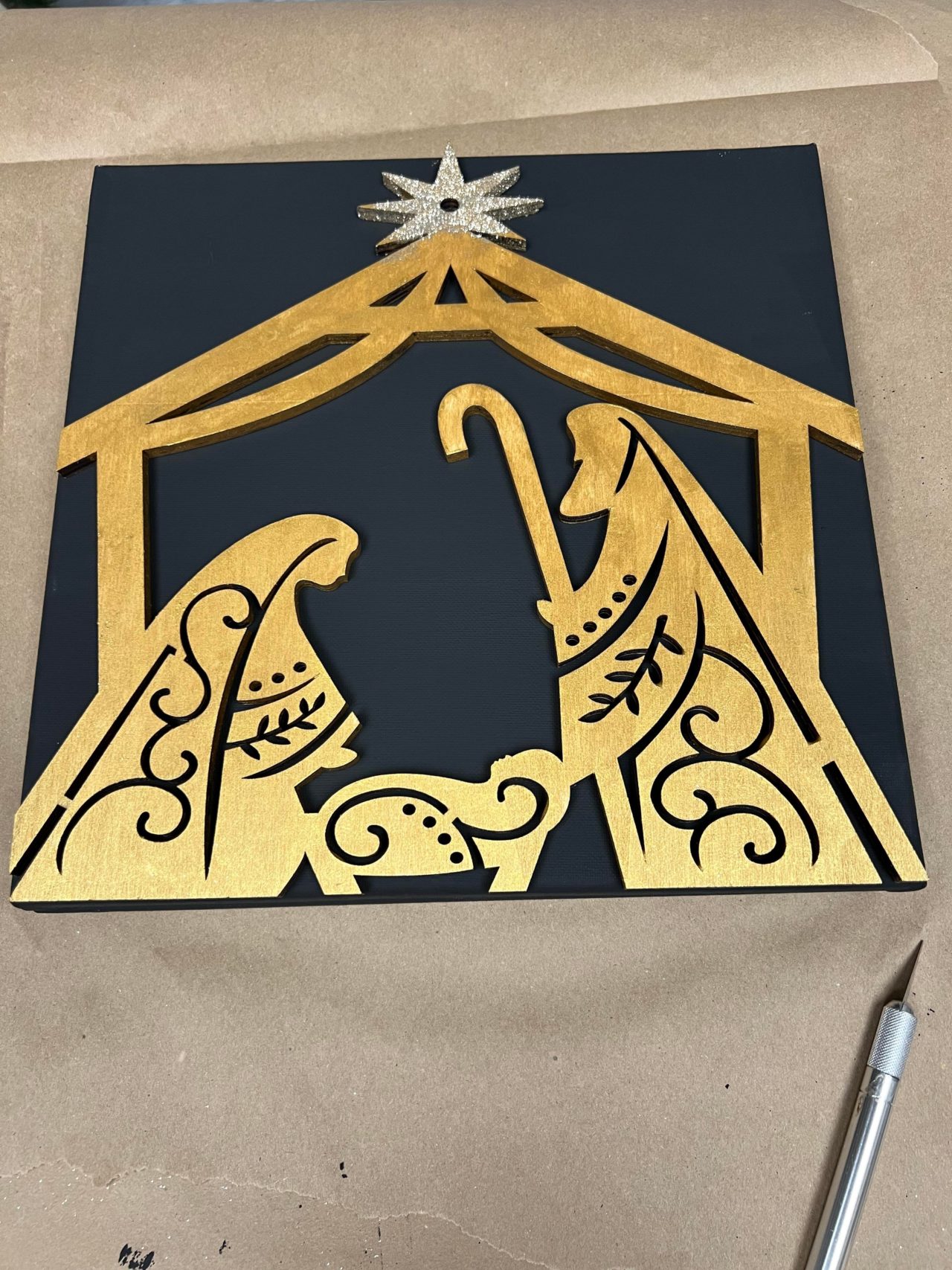 DIY Nativity Scene Using Wooden Cut Out - The Shabby Tree