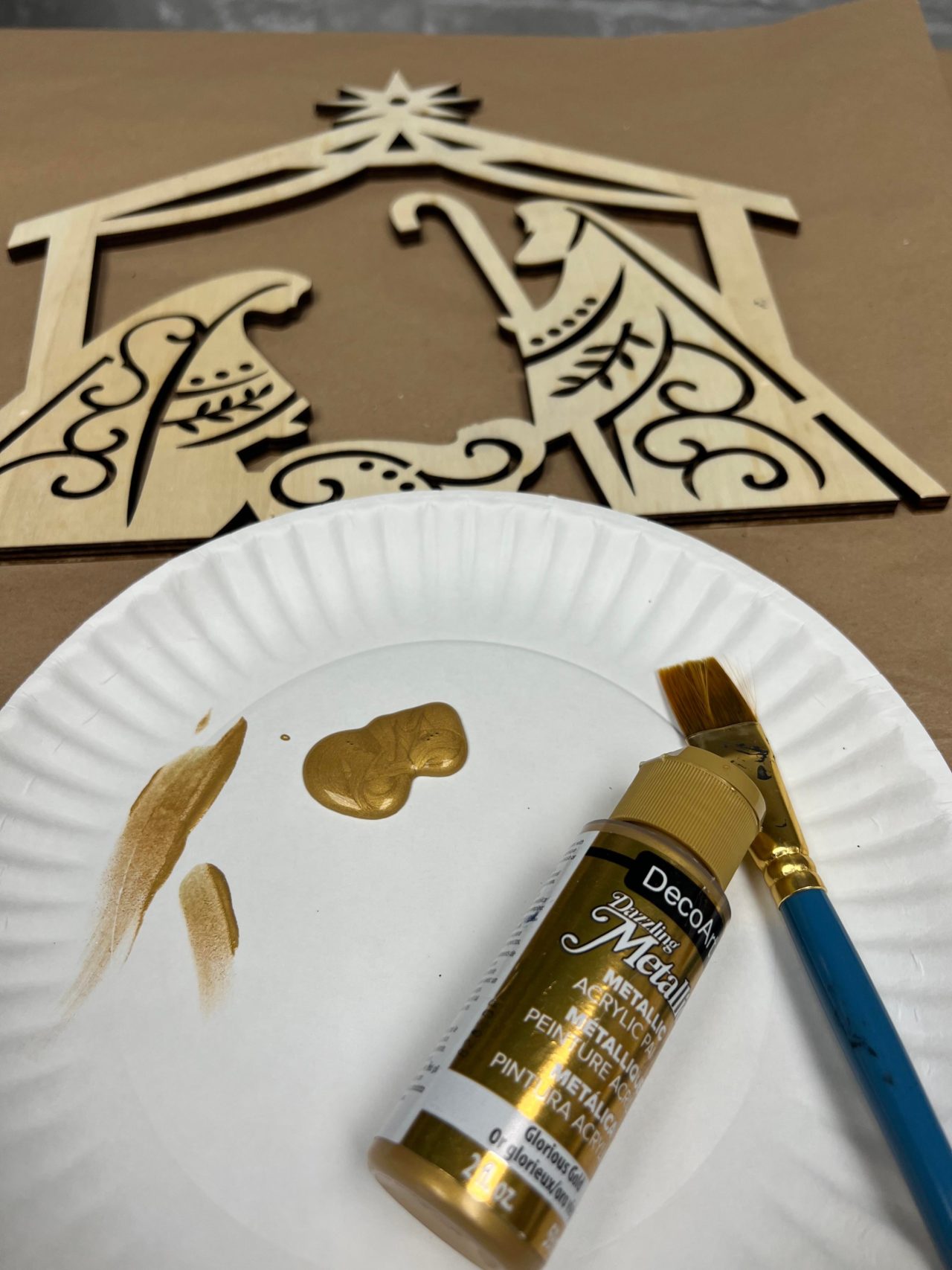 DIY Nativity Scene Using Wooden Cut Out - The Shabby Tree