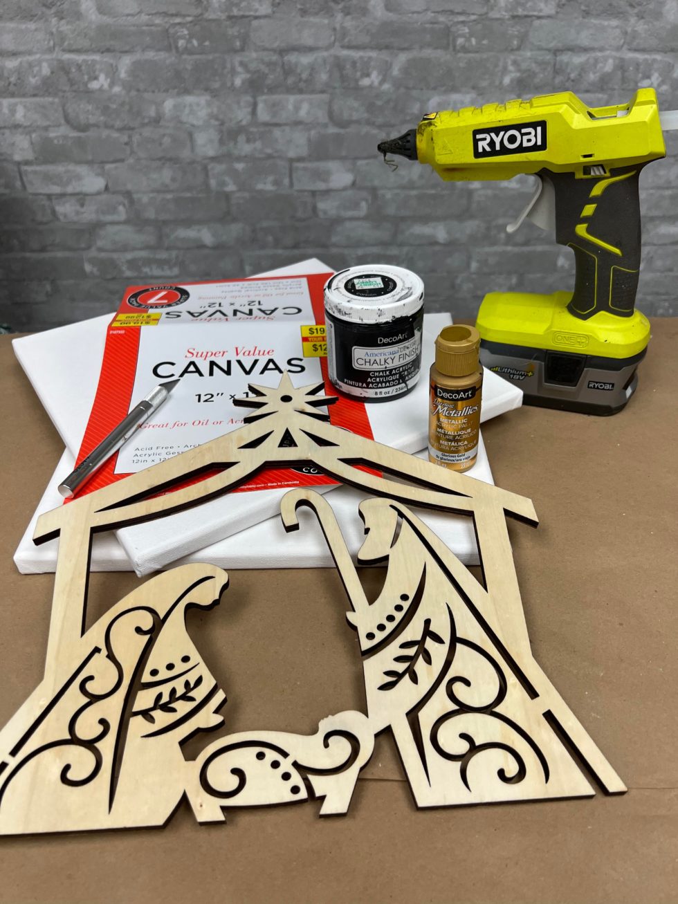 DIY Nativity Scene Using Wooden Cut Out - The Shabby Tree