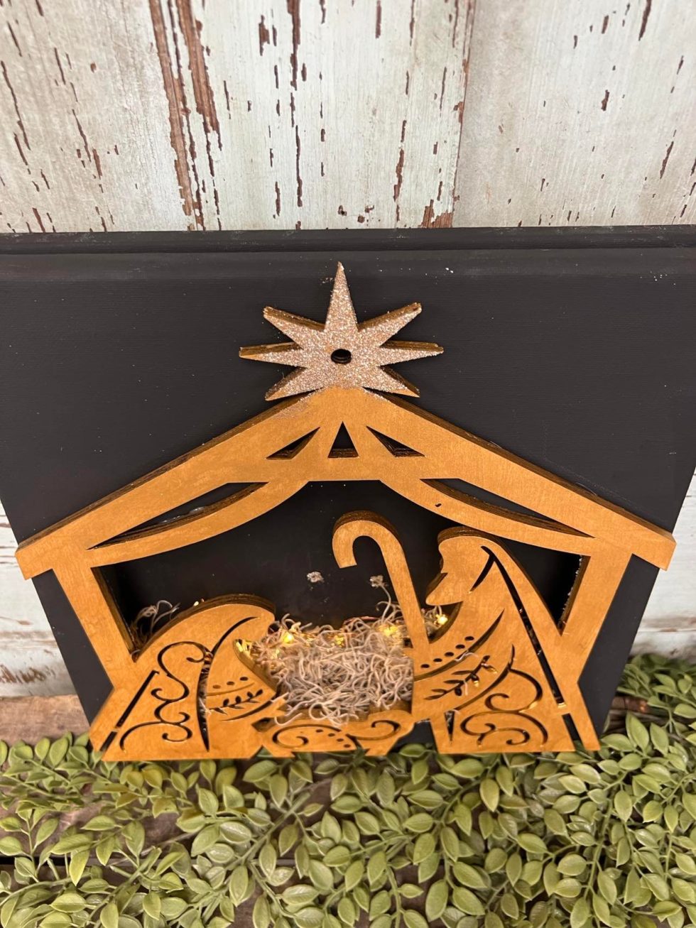 DIY Nativity Scene Using Wooden Cut Out - The Shabby Tree