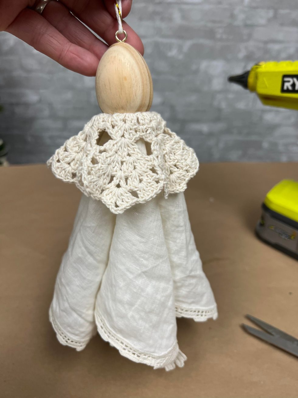 DIY Angel Using Target Wood Ornaments - The Shabby Tree