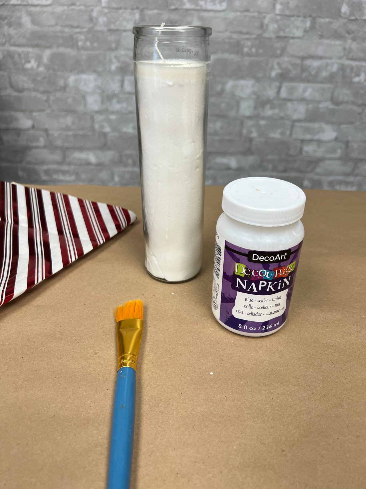 DIY Peppermint Stick Candle - The Shabby Tree