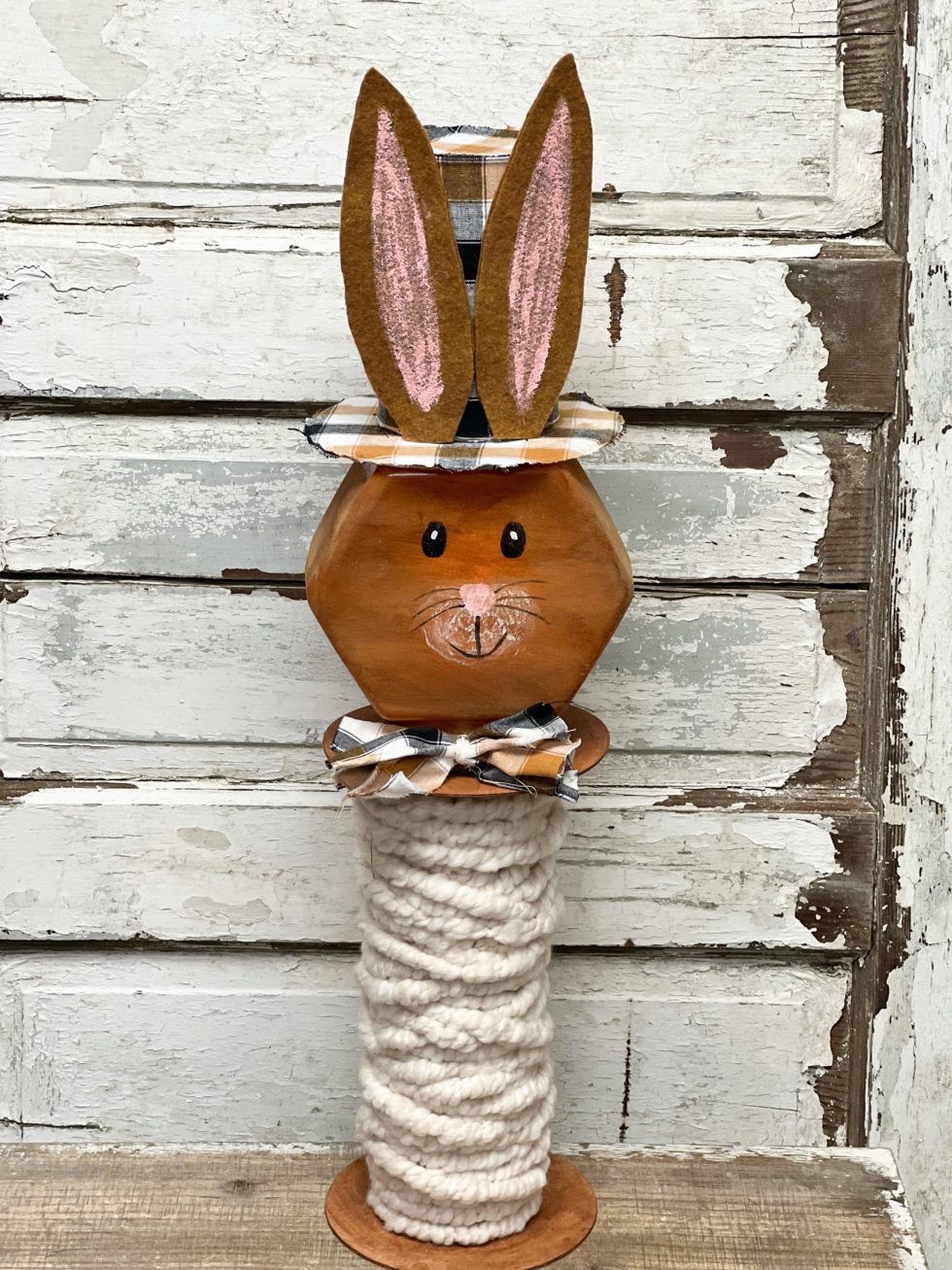 DIY Bunny Head Using A Target Plastic Jar - The Shabby Tree