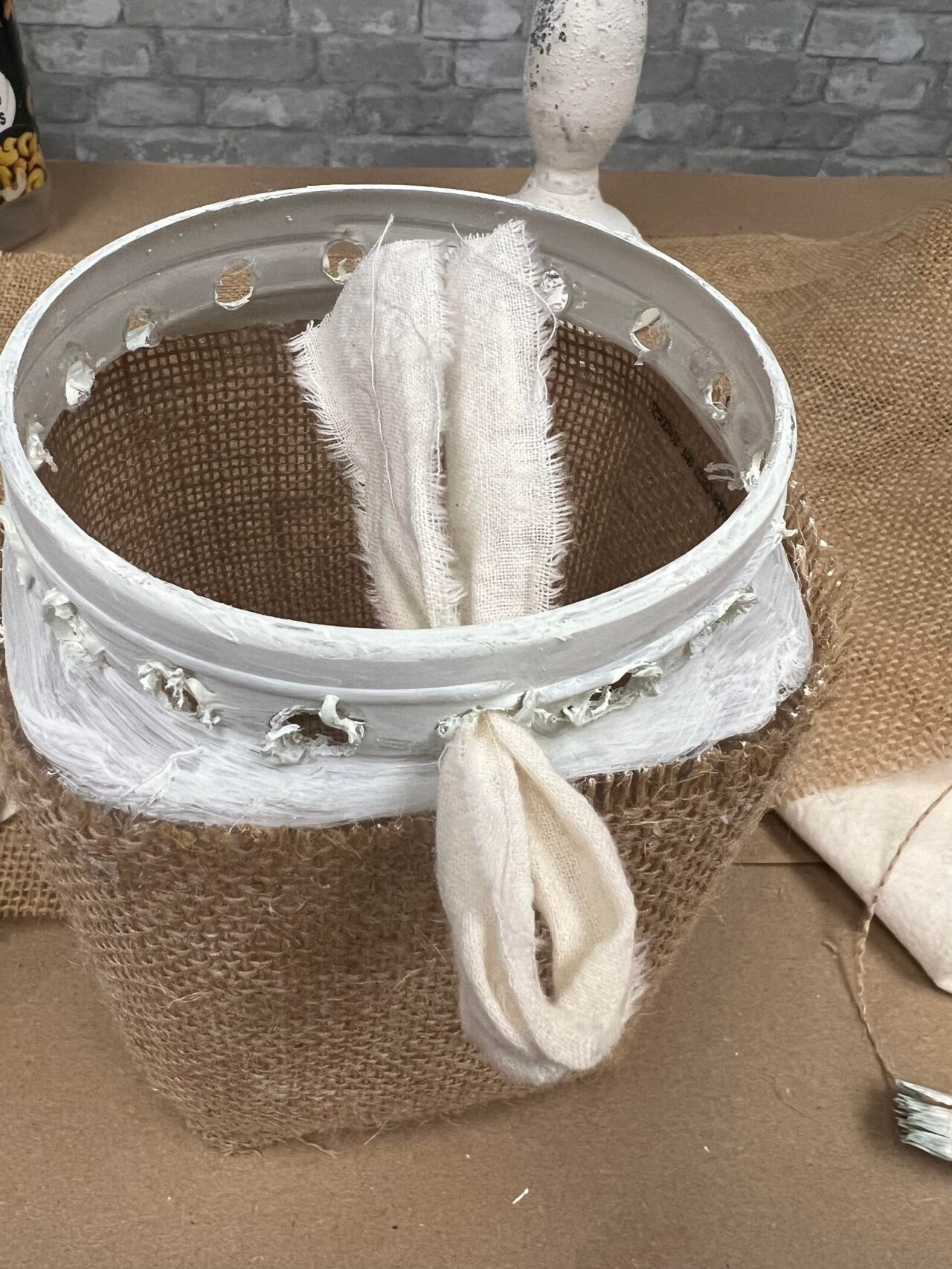 DIY Lamp Using A Recycled Peanut Container - The Shabby Tree