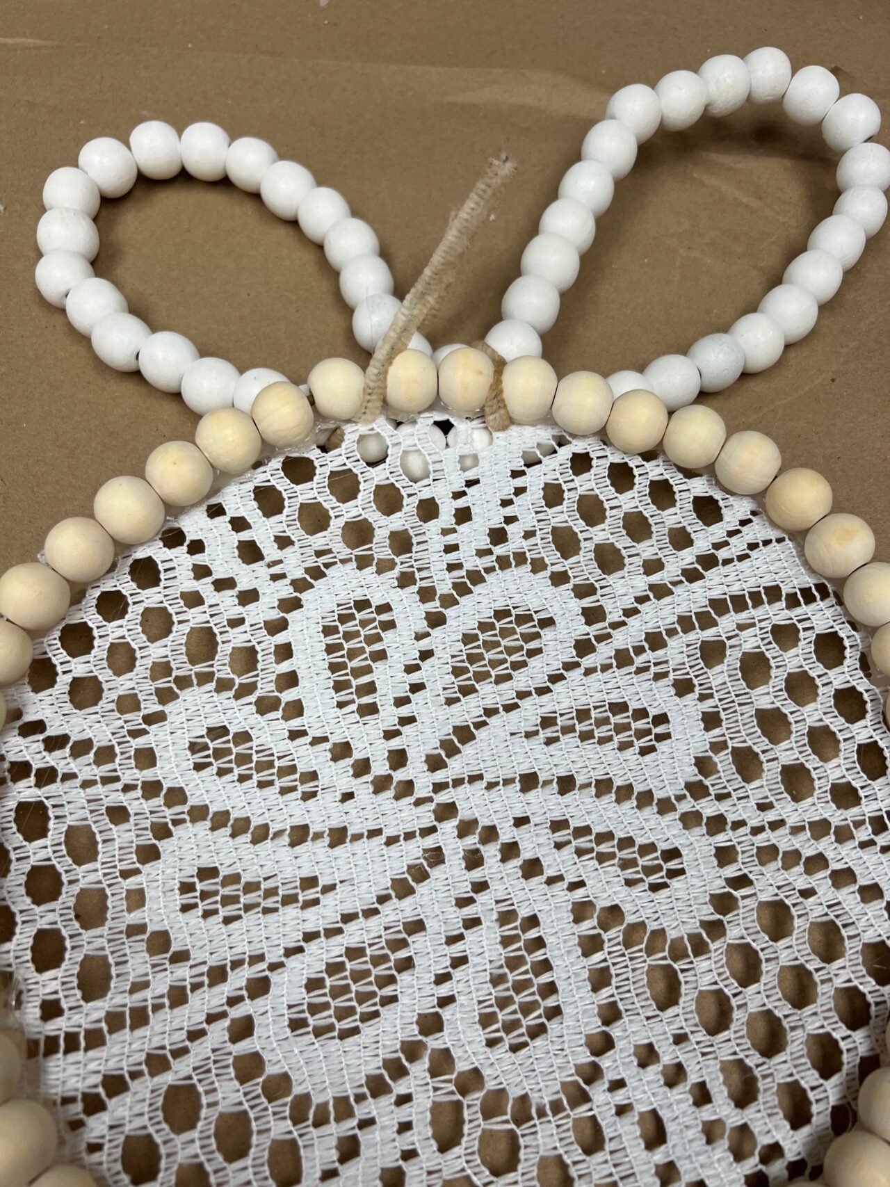 DIY Bunny Head Using Beaded Loop Hanger - The Shabby Tree