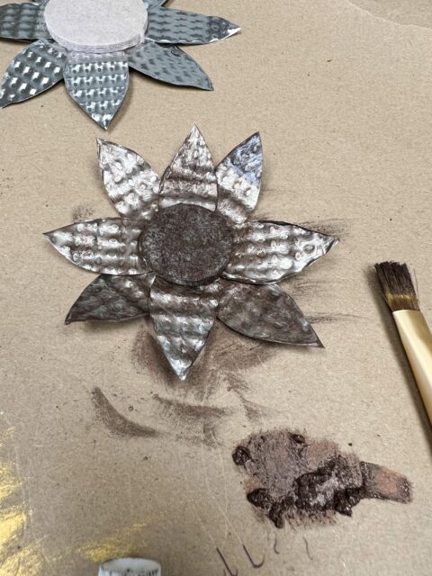 DIY Tin Flower Using Dollar Tree Cookie Sheet - The Shabby Tree