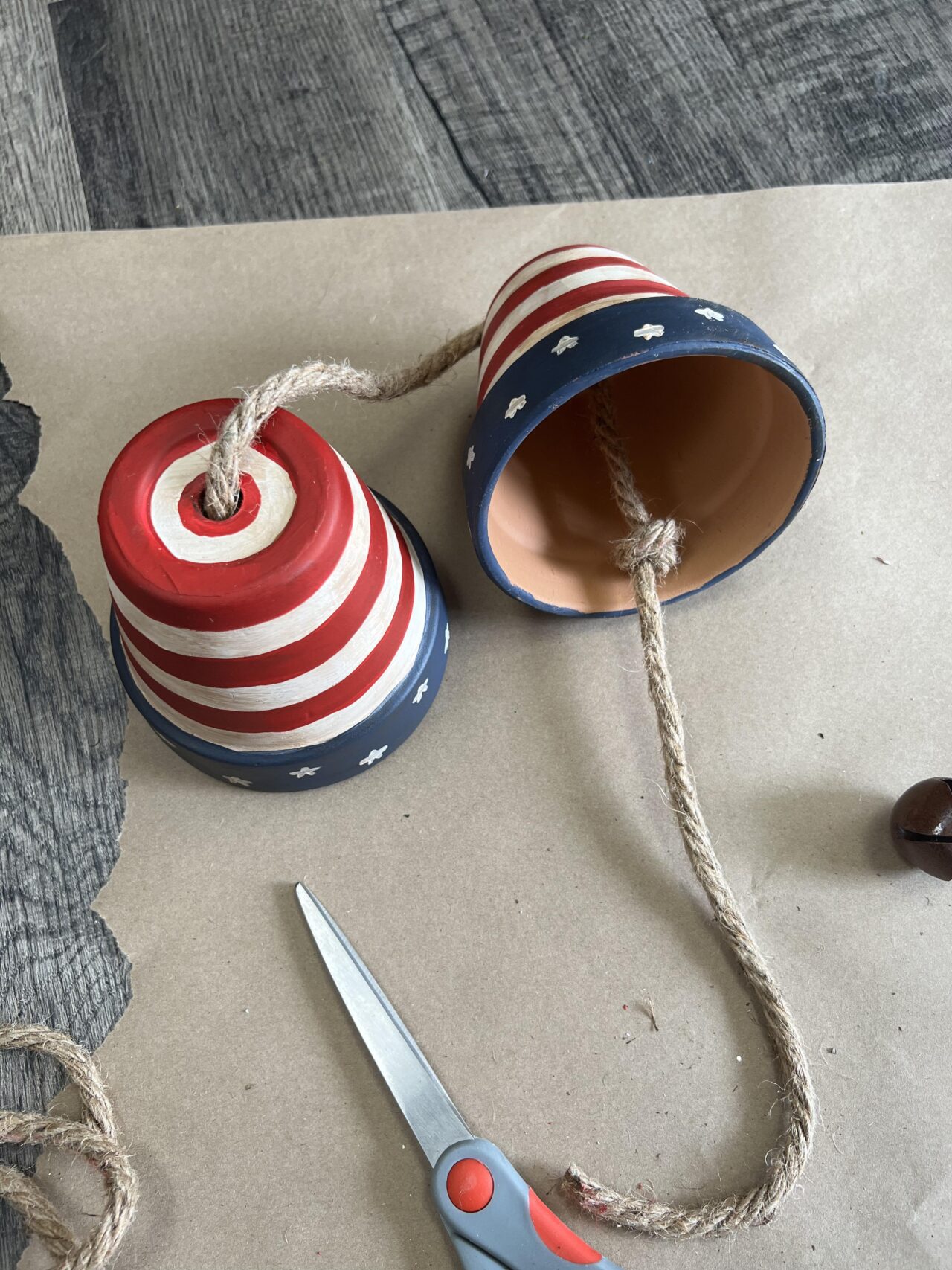 DIY American Bells Using Terra Cotta Pots - The Shabby Tree