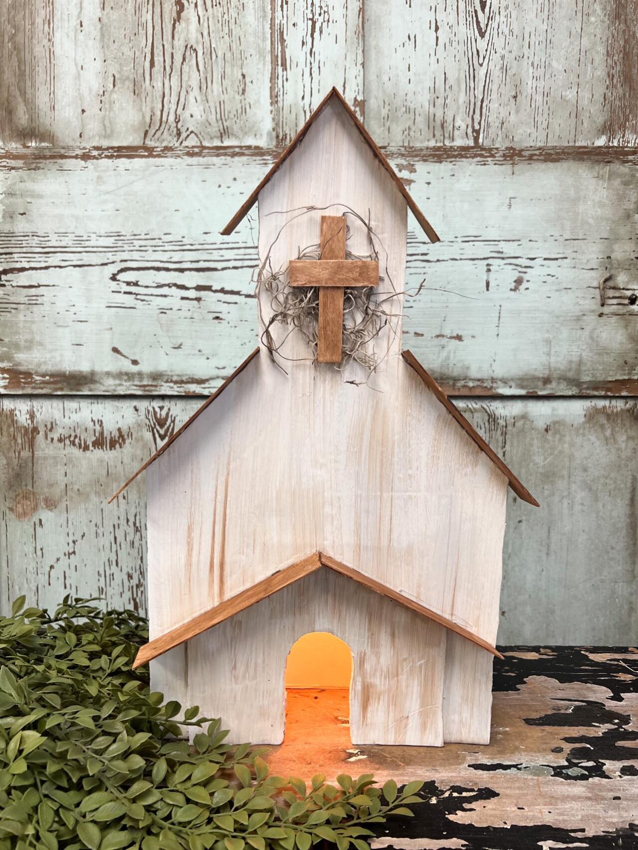 DIY Light Up Church - The Shabby Tree