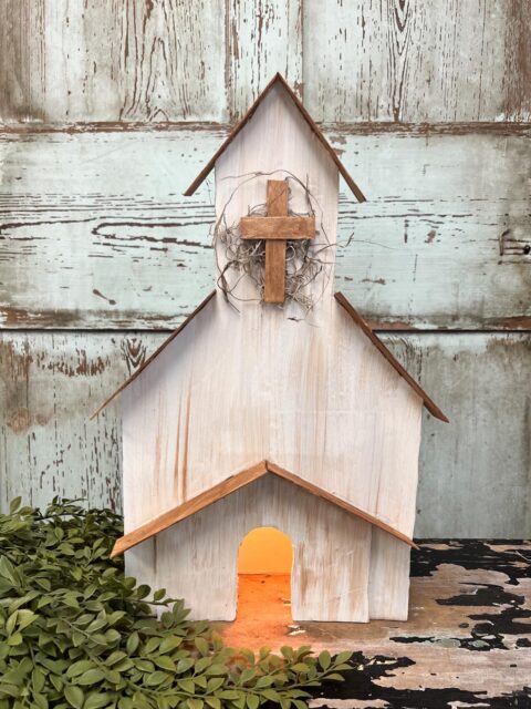 DIY Light Up Church - The Shabby Tree