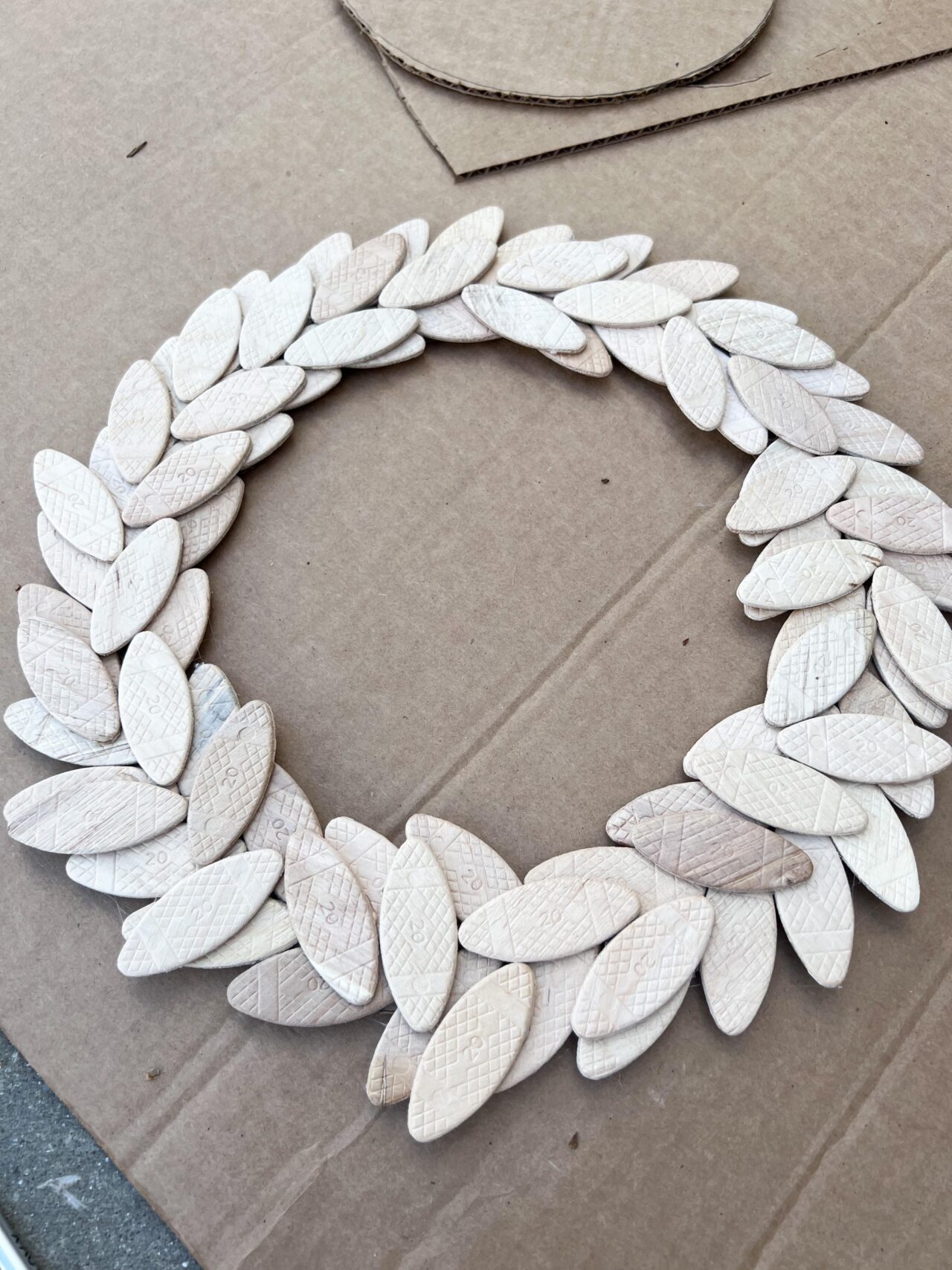 DIY Wood Biscuit Wreath - The Shabby Tree