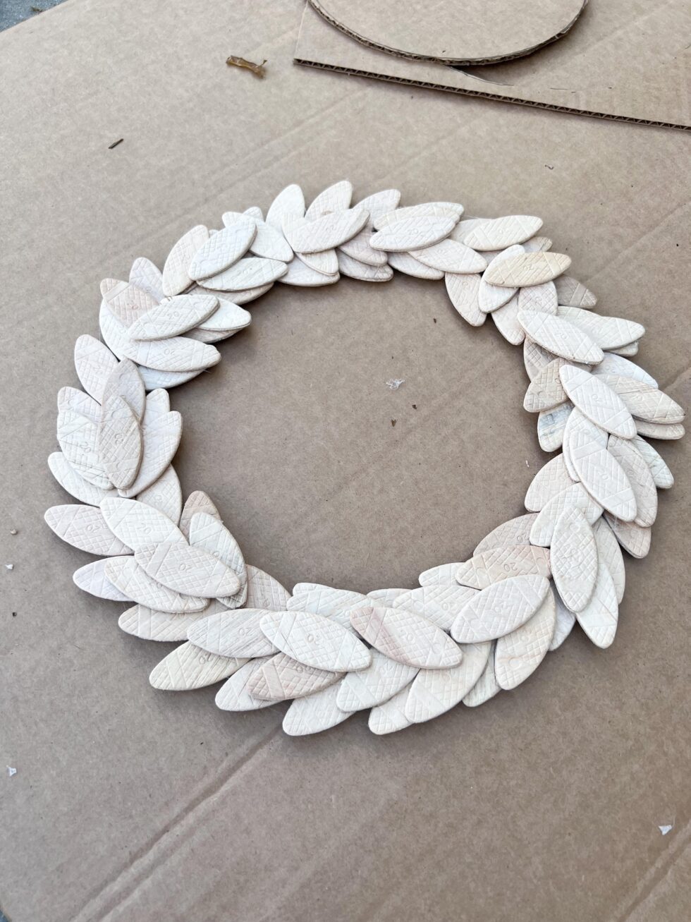 DIY Wood Biscuit Wreath - The Shabby Tree