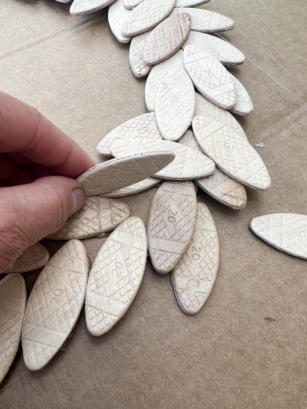 DIY Wood Biscuit Wreath - The Shabby Tree