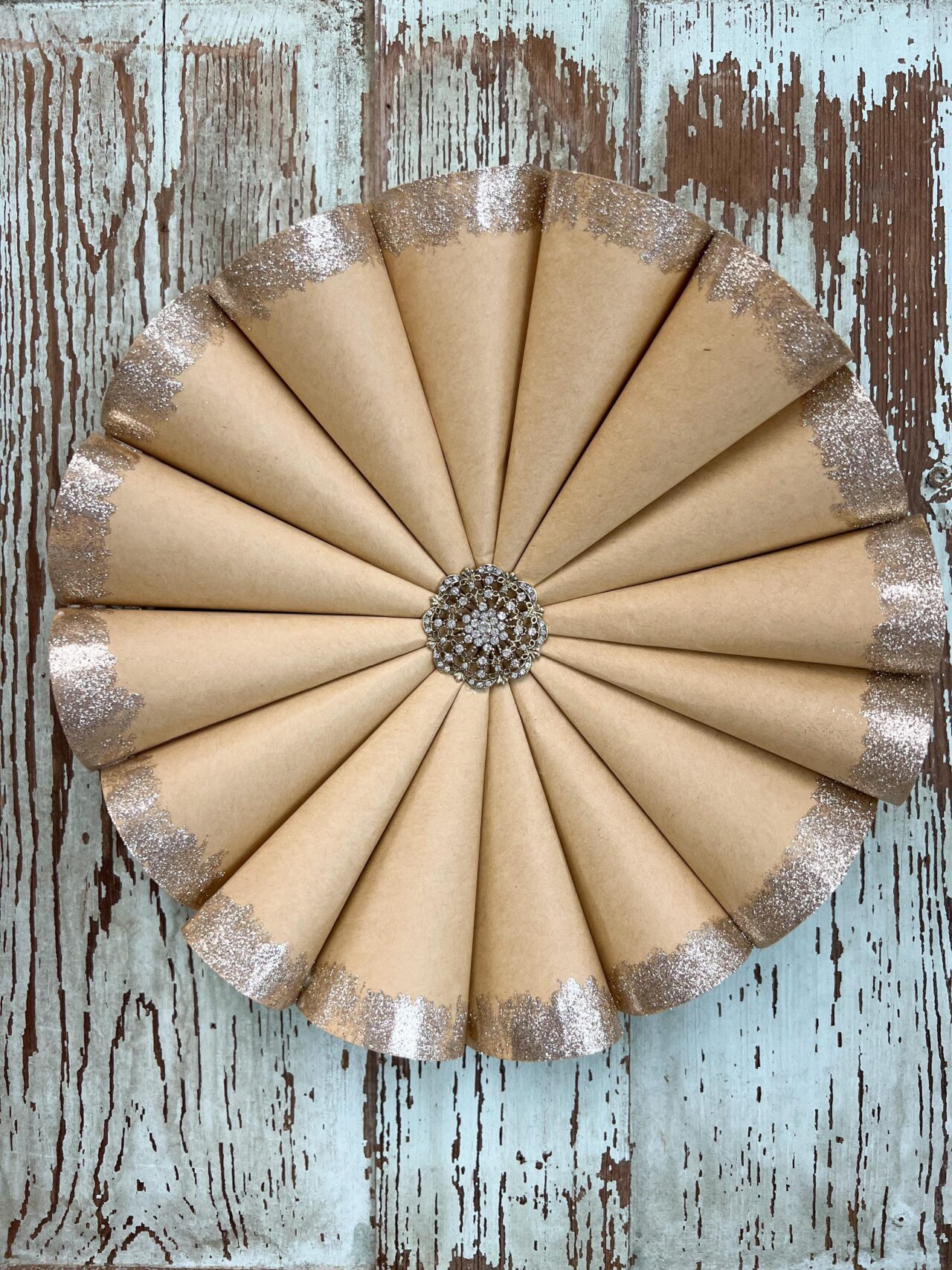 DIY Paper Cone Wreath - The Shabby Tree