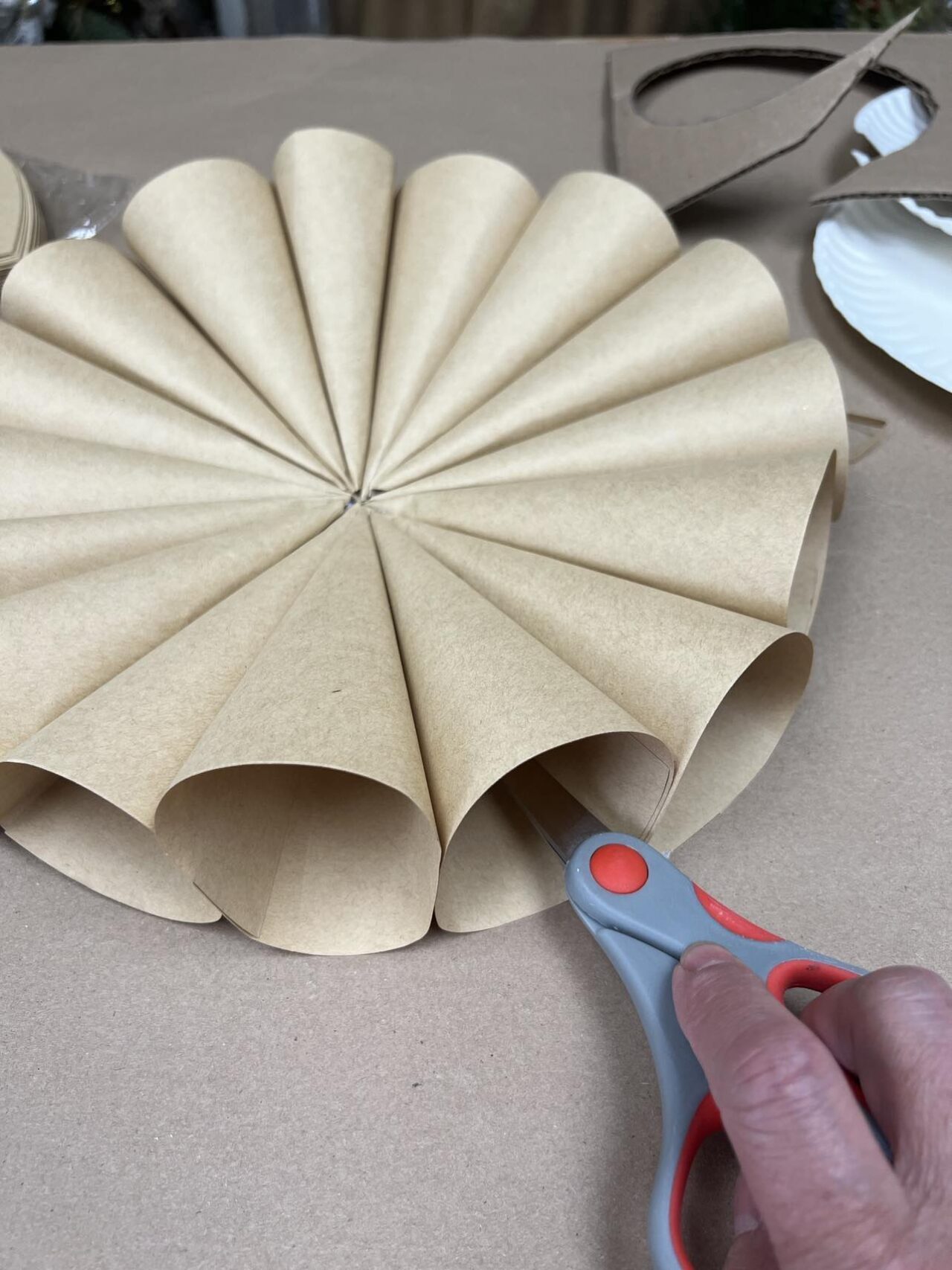 DIY Paper Cone Wreath - The Shabby Tree