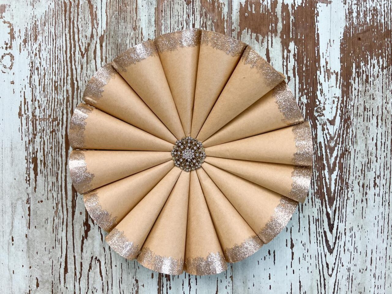 DIY Paper Cone Wreath - The Shabby Tree