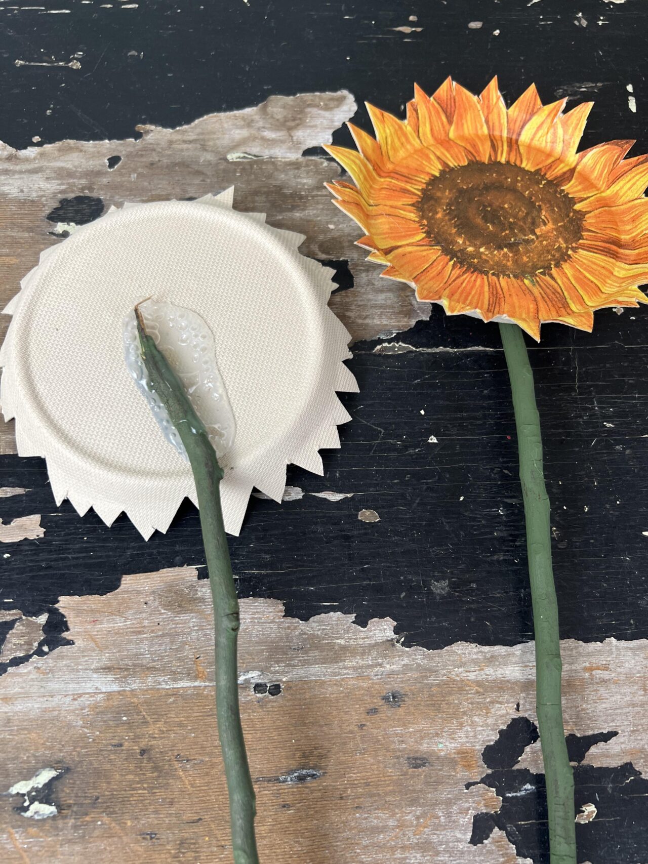DIY Sunflower Using A Napkin - The Shabby Tree
