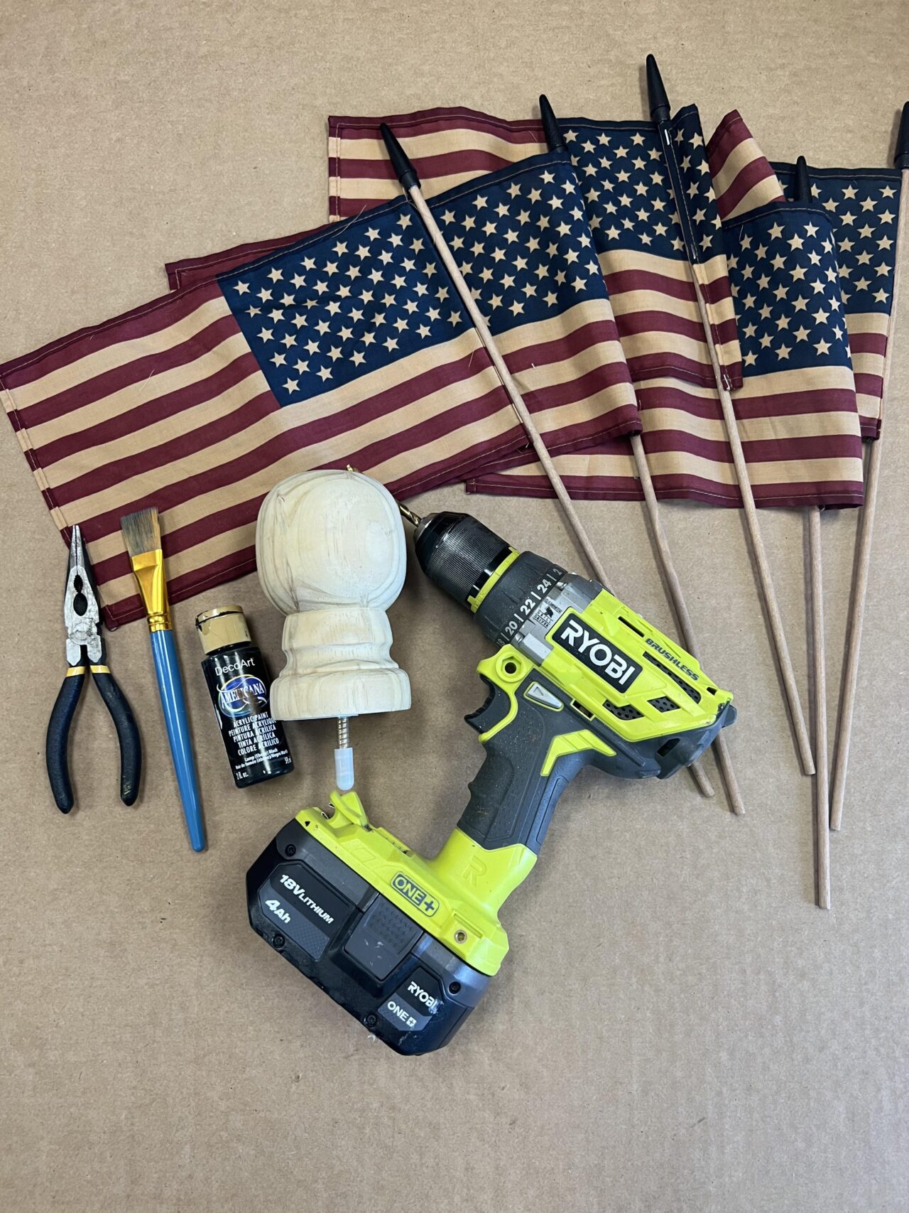 DIY Finial Flag Holder - The Shabby Tree