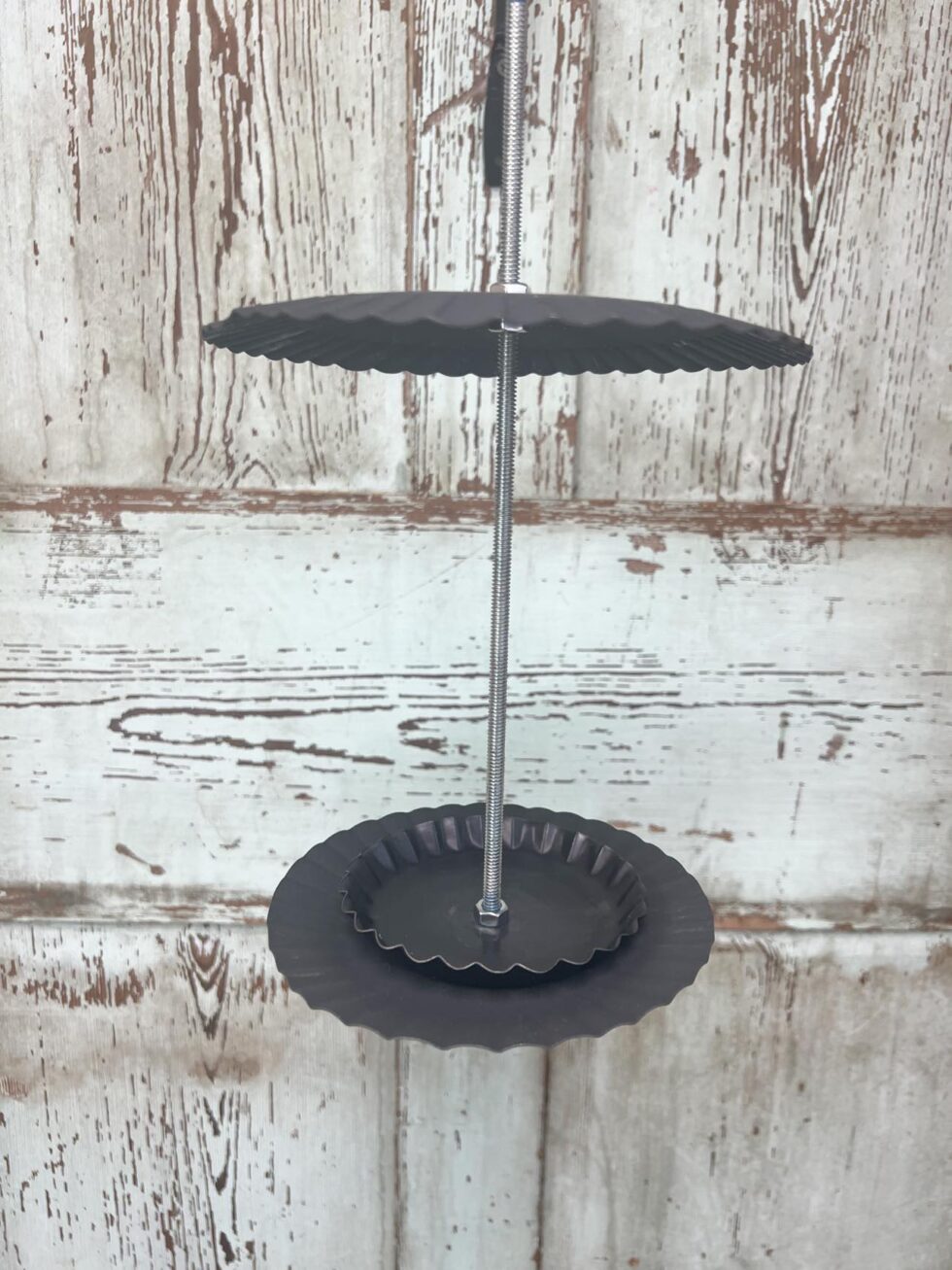 How To Make A Bird Feeder Using Candle Pans - The Shabby Tree