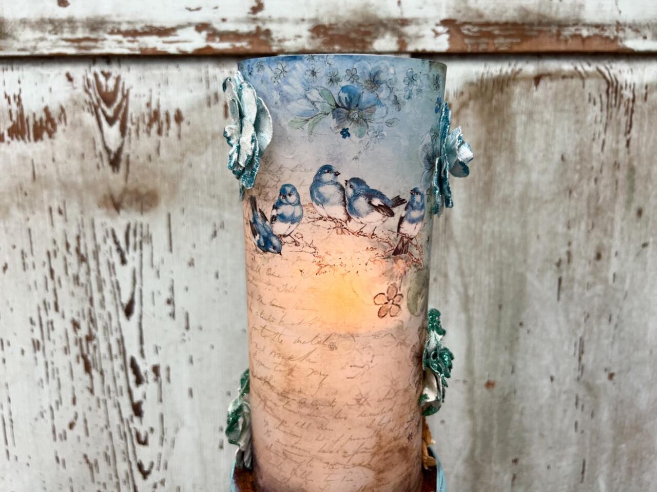 How To Use Vellum Paper For A Candle Cover - The Shabby Tree