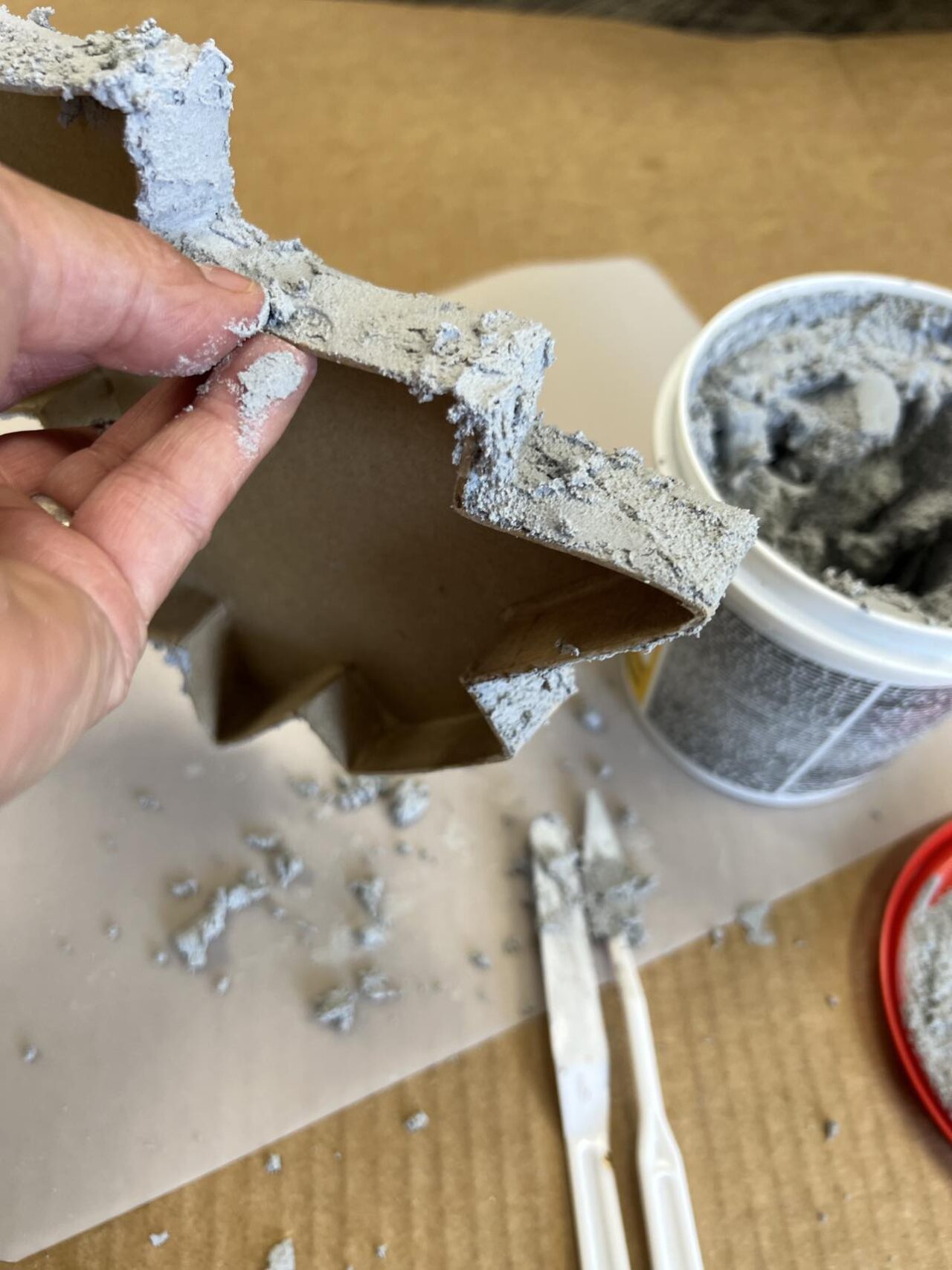 Paper Mache Craft Using Ready Mix Concrete Patch - The Shabby Tree