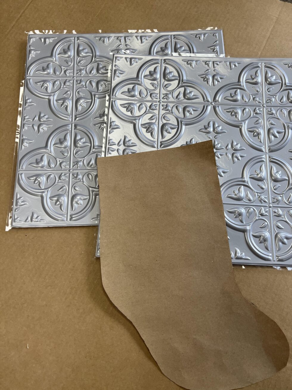 How To Make A Stocking Out Of Dollar Tree Tiles - The Shabby Tree