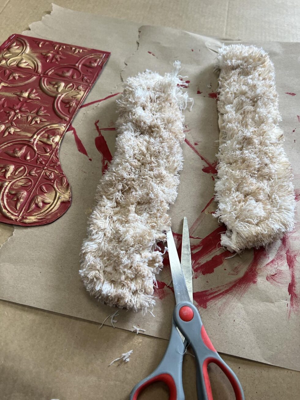 How To Make A Stocking Out Of Dollar Tree Tiles - The Shabby Tree