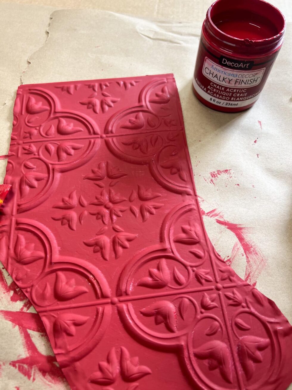 How To Make A Stocking Out Of Dollar Tree Tiles - The Shabby Tree